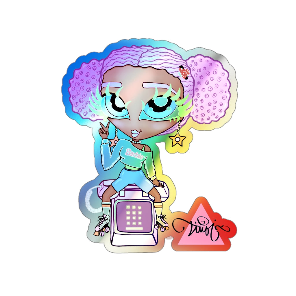 80's Dial Up Phone BB Holographic Die-cut Stickers – TIMOI